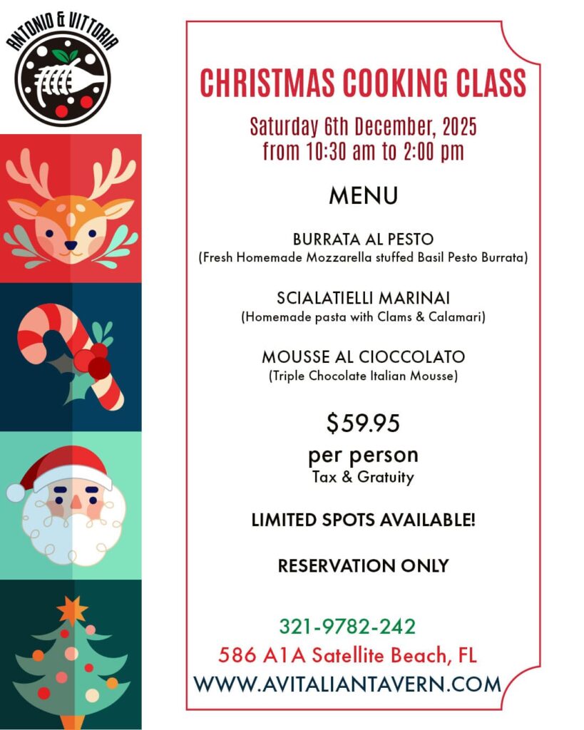 Christmas Cooking Class – Antonio & Vittoria Italian Tavern